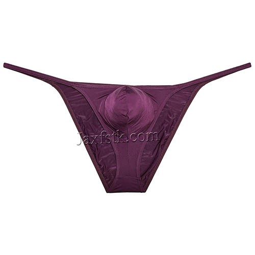 Men's Bikini Briefs Shiny Enhance Bulge Pouch Underwear Male Ruched ...