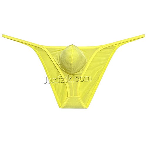 Men's Bikini Briefs Shiny Enhance Bulge Pouch Underwear Male Ruched ...