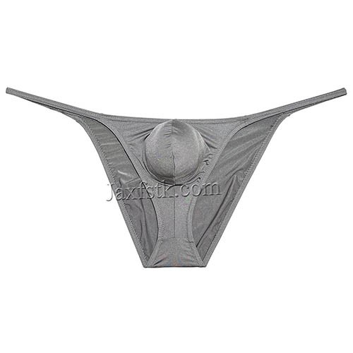 Men's Bikini Briefs Shiny Enhance Bulge Pouch Underwear Male Ruched ...