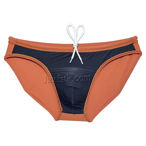 Men's One-piece Front Swim Briefs Drawstring Swimwear Ice Silk Pouch ...