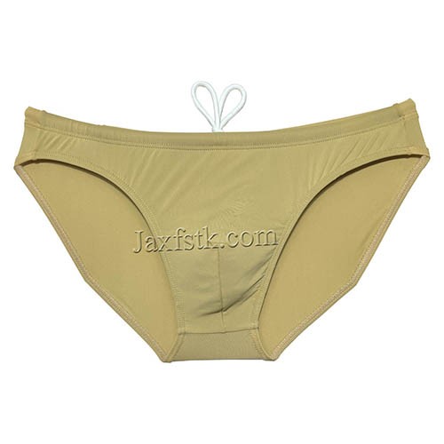 Men's One-piece Front Swim Briefs Drawstring Swimwear Ice Silk Pouch ...