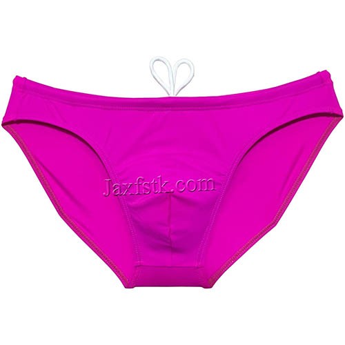 Men's One-piece Front Swim Briefs Drawstring Swimwear Ice Silk Pouch ...